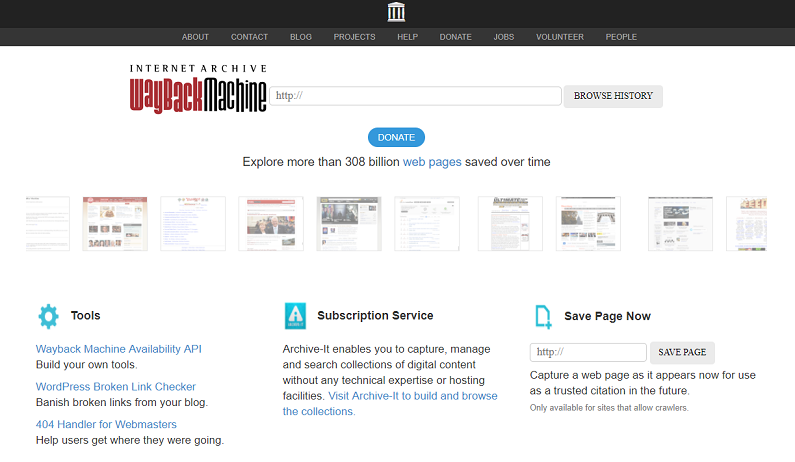 Kennst Du Waybackmachine oder archive.org?